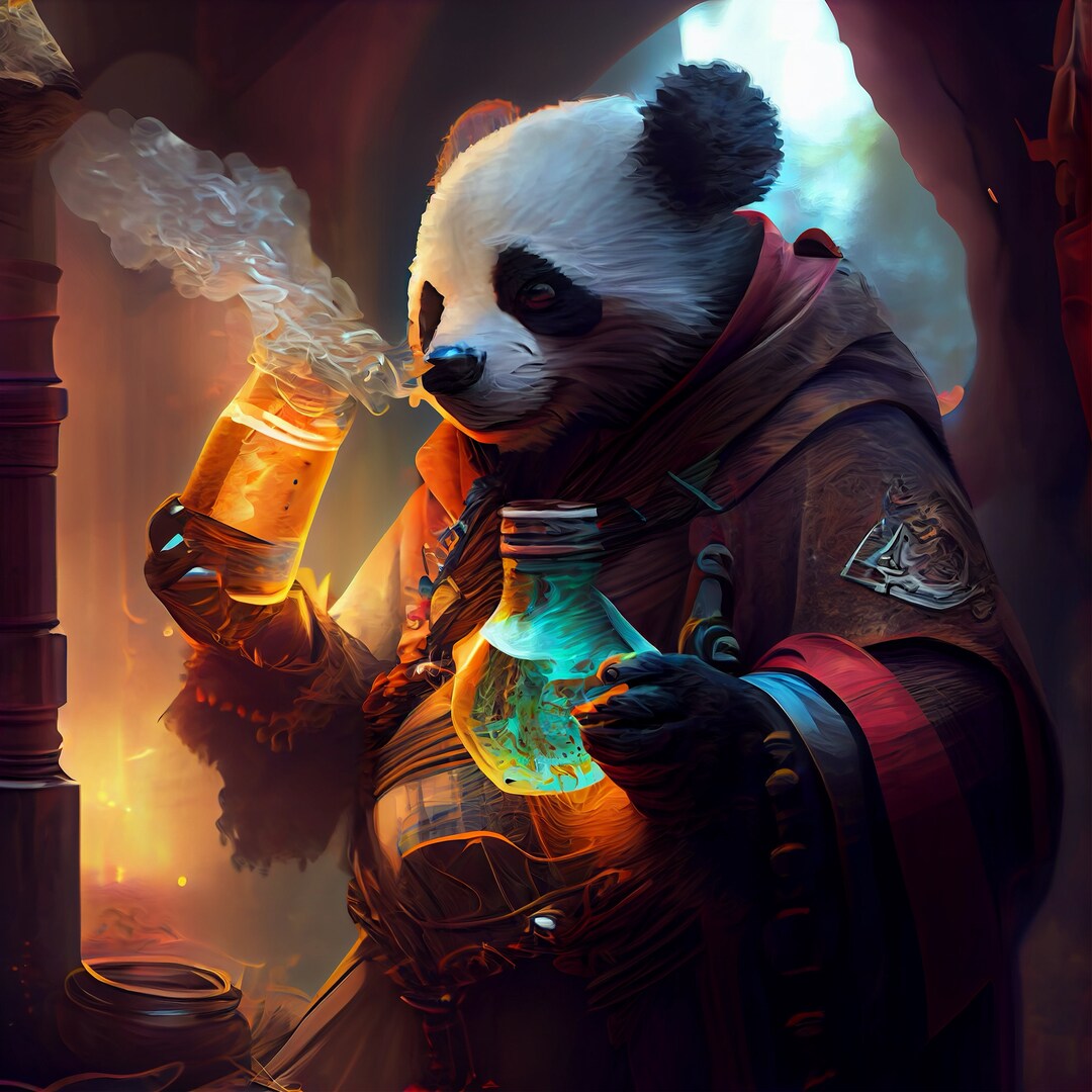 Panda With Potions. A.I Generated Art, Digital Download, Printable - Etsy