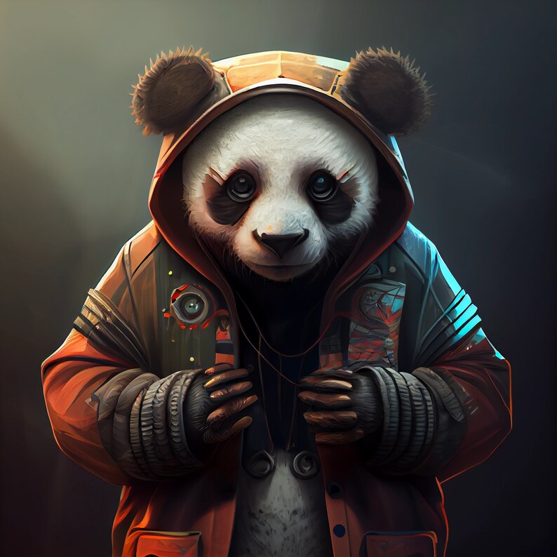 Hip Hop Panda Art. A.I Generated Art. Digital Download. Printable. - Etsy