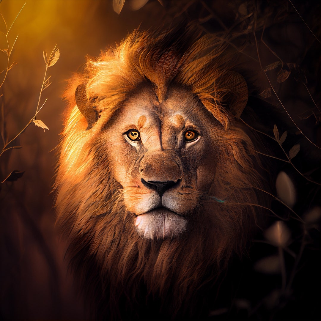 Ultra Realistic Lion Portrait. A.I Generated Art. Digital Download ...