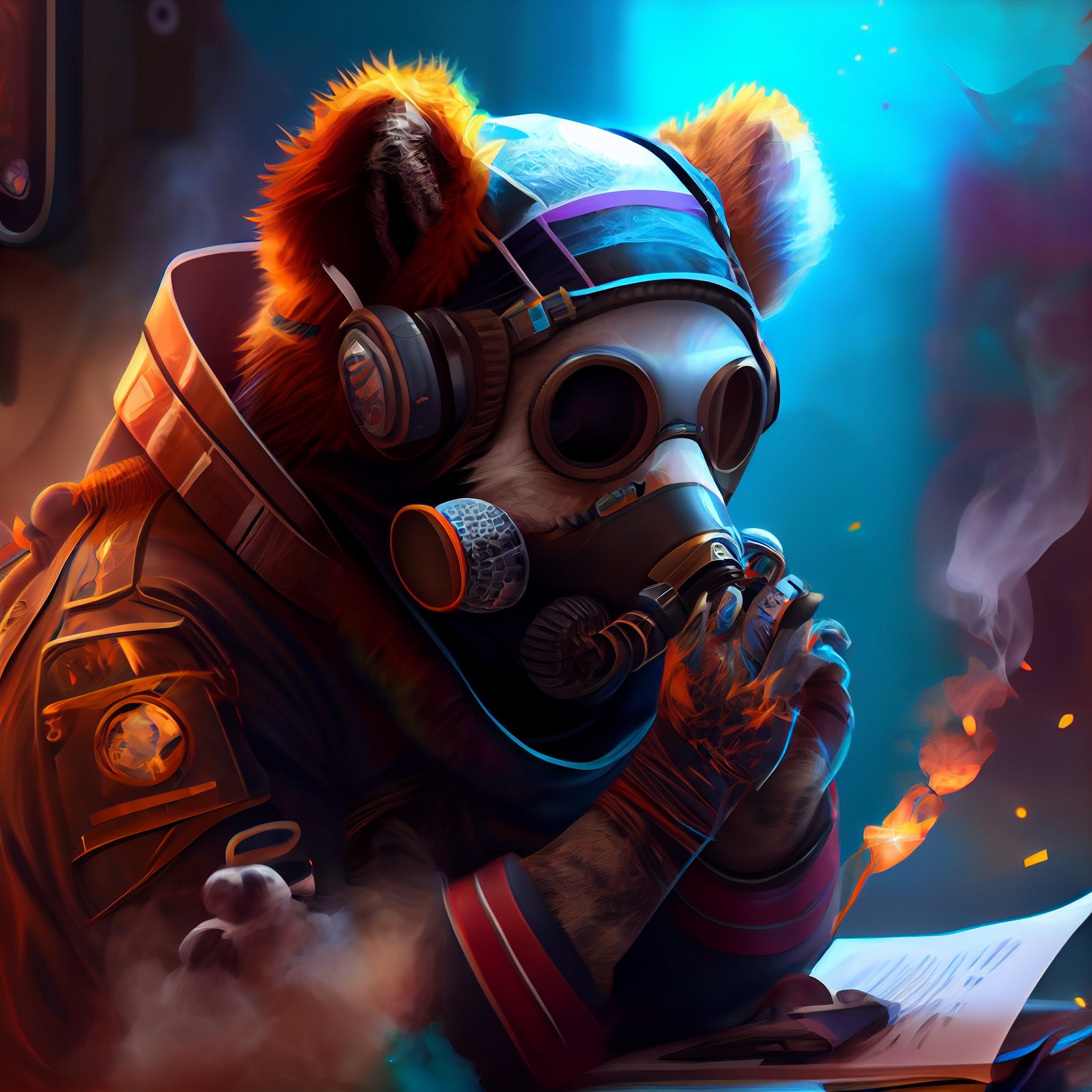 Panda With Gas Mask. A.I Generated Art. Digital Download. Printable - Etsy