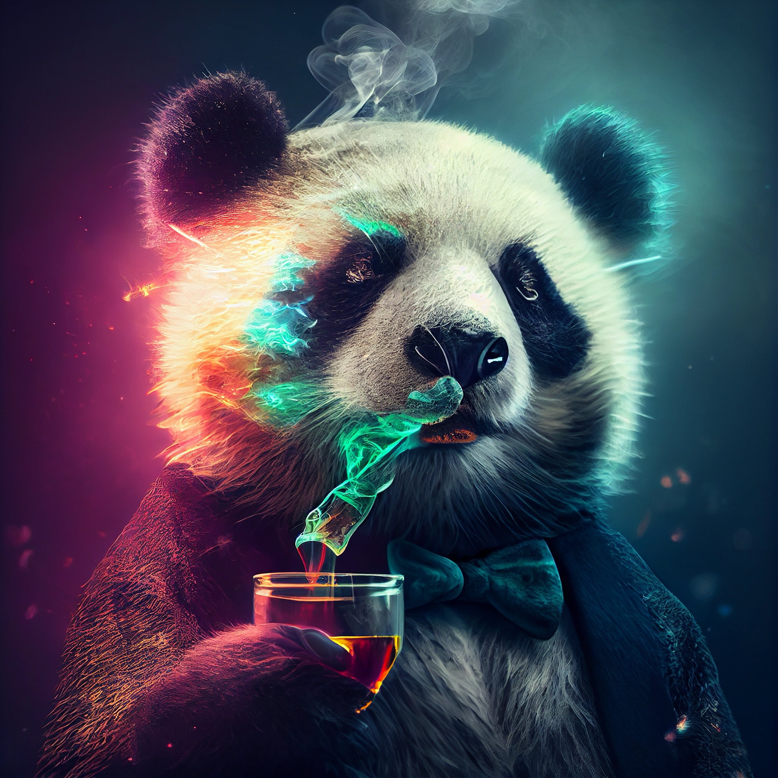 Suited Panda With Whisky. A.I Generated Art. Digital Download ...