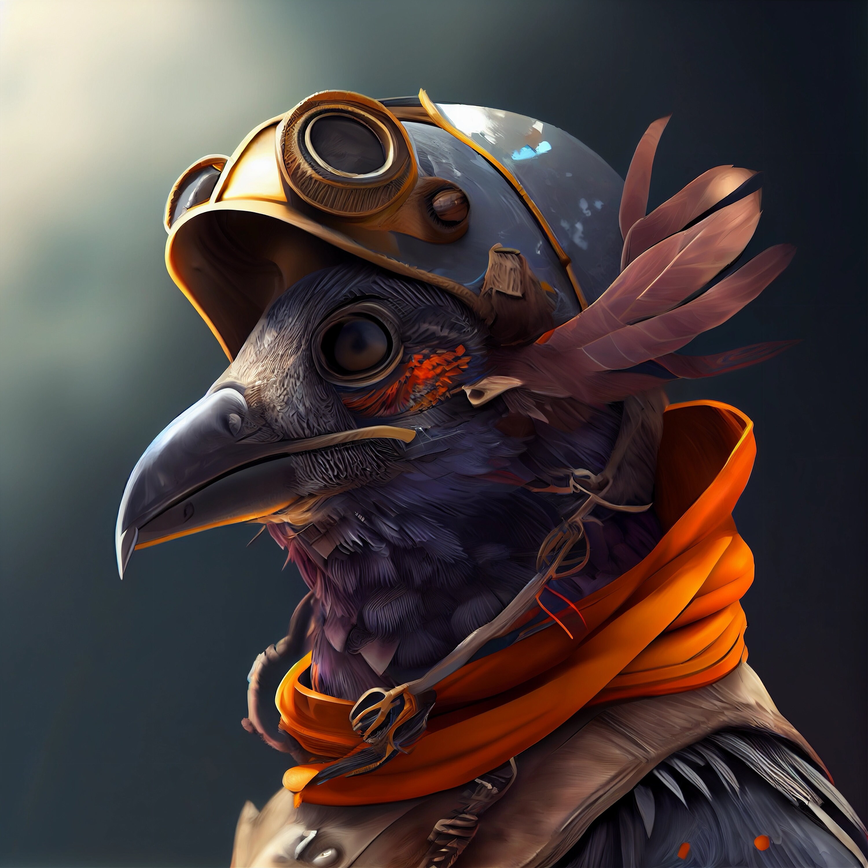 Pilot Bird #3. A.I Generated Art. Printable. Digital Download - Etsy