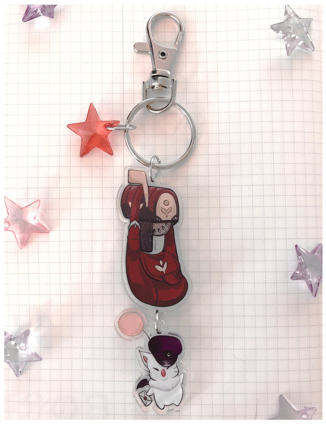 Mail Moogle Acrylic Charm | Strawborble | Mail Moogle Charm | Cute ...