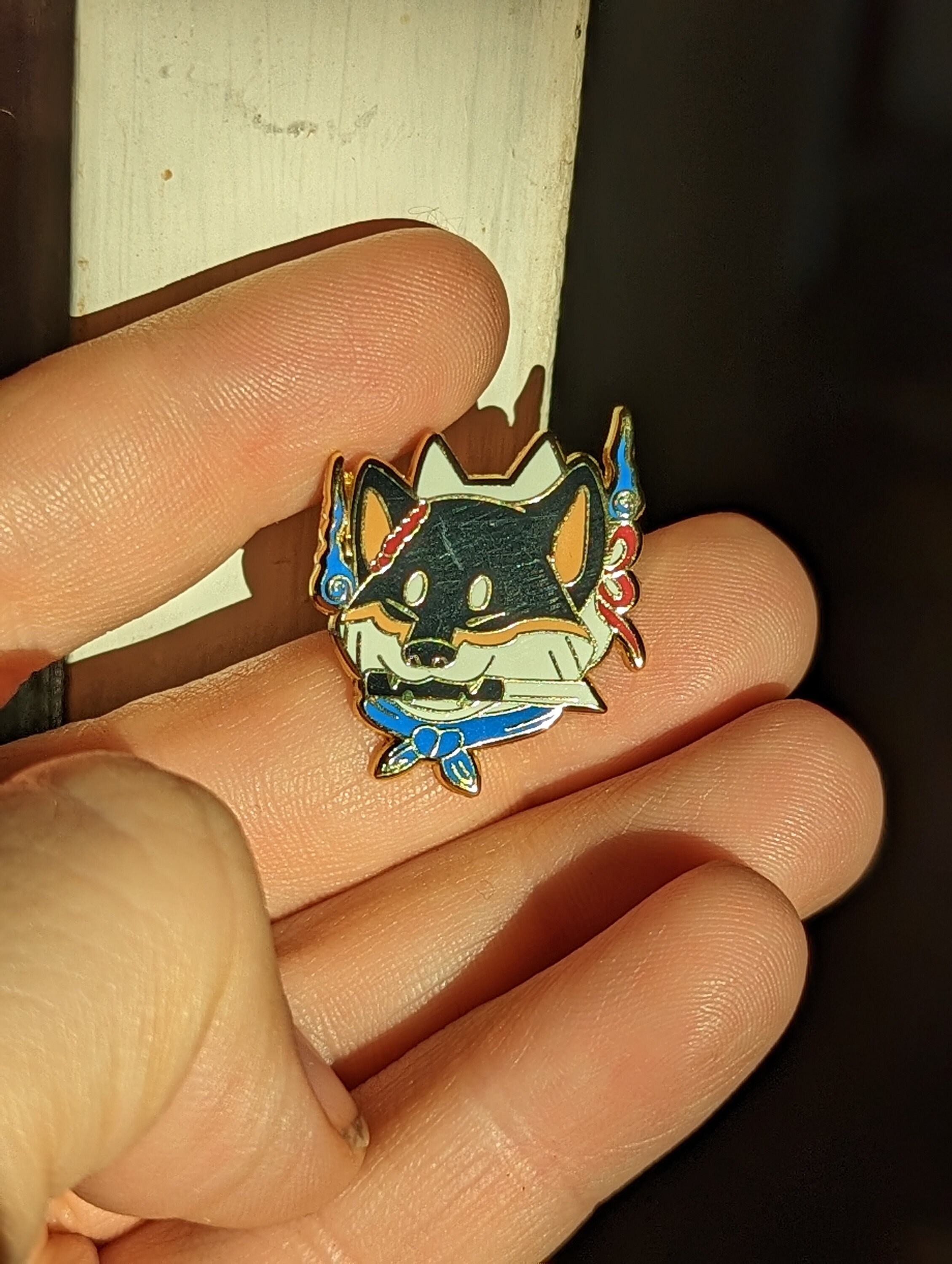 Black Shiba Inu Ninja Enamel Lapel Pin | 25mm Gold Enamel | Strawborble ...