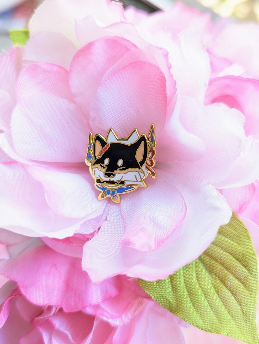 Black Shiba Inu Ninja Enamel Lapel Pin | 25mm Gold Enamel | Strawborble ...