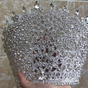 High Tall Gold Tiaras, Royal Hair Crowns for Bride, Bridal Tiaras Crown ...