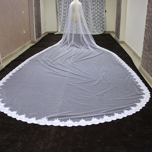 35 Feet Long Bridal Veil, Royal Wedding Veil, 7 Meters Veil, 10 M Lace ...