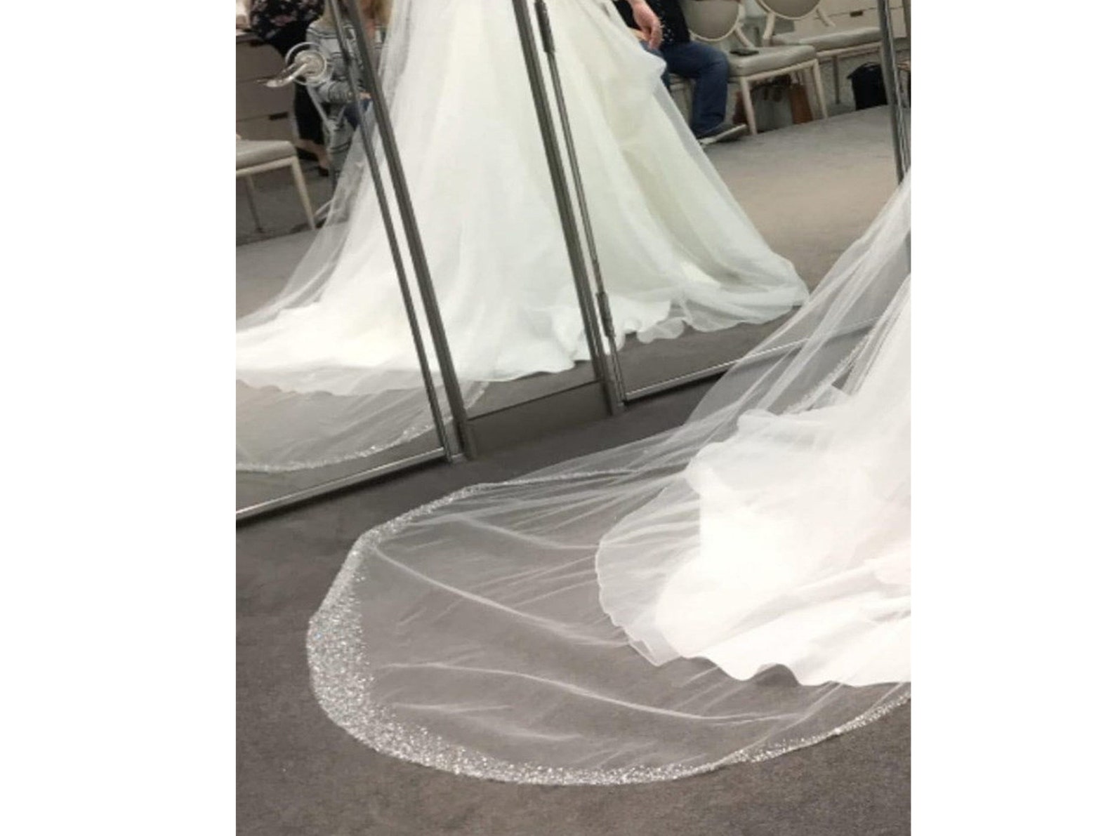 Rhinestones Cathedral Veil Crystal Edge Veil Cathedral - Etsy