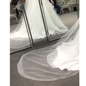 Rhinestones Cathedral Veil Crystal Edge Veil Cathedral - Etsy