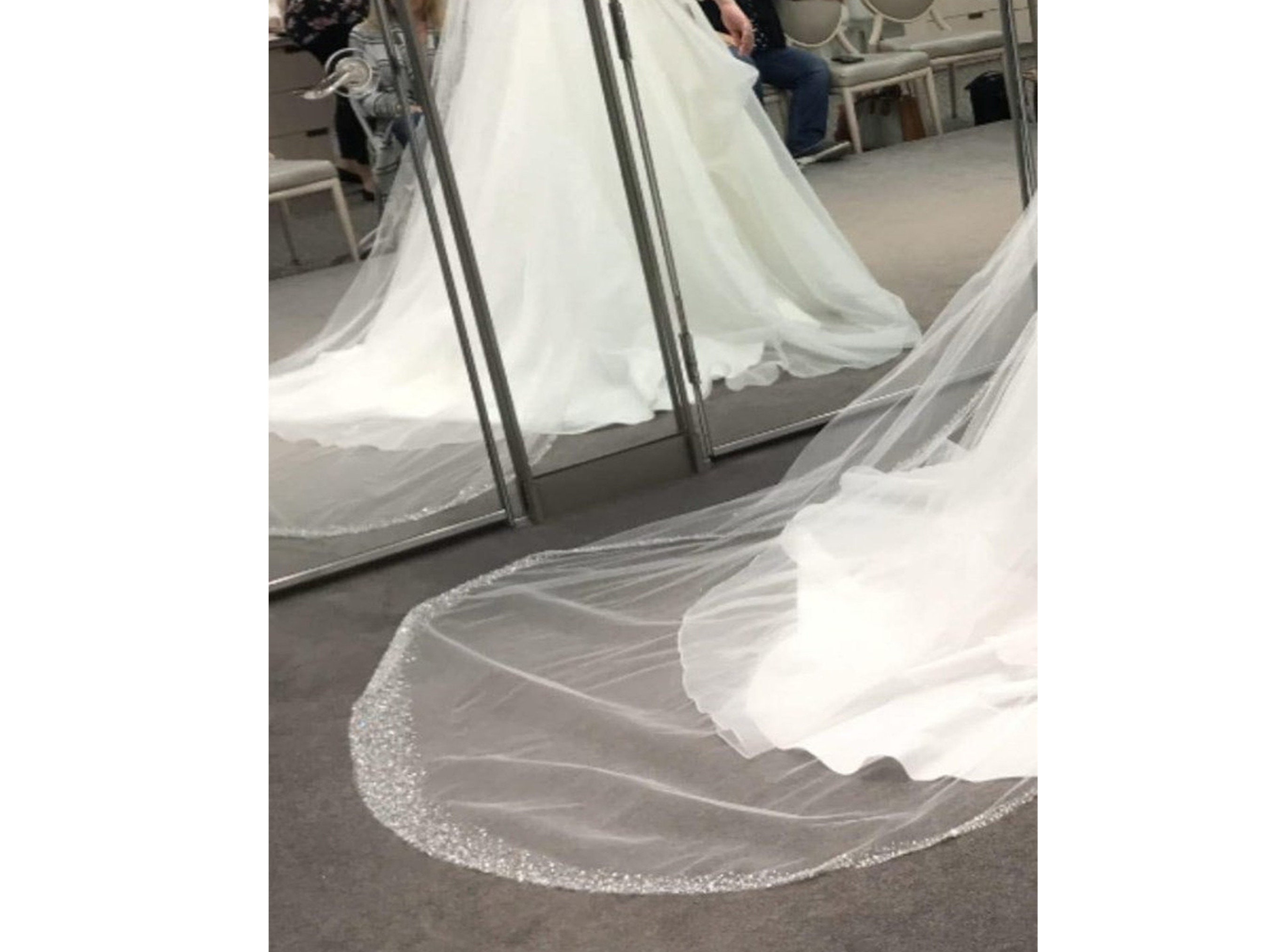 Rhinestones Cathedral Veil Crystal Edge Veil Cathedral - Etsy