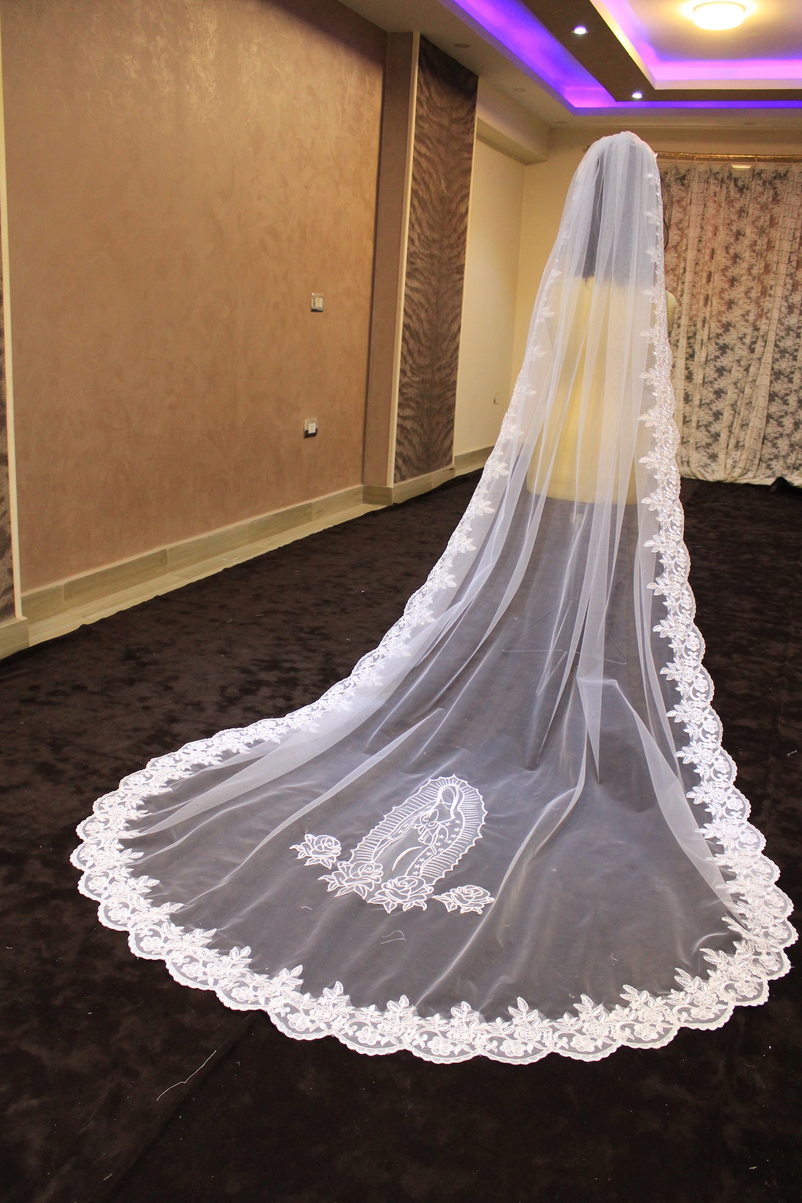 Virgin Guadalupe Bespoke Veil, Embroidery Veil With Name, Customized ...