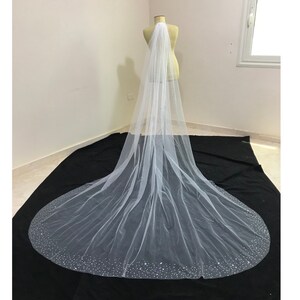 Rhinestones Cathedral Veil Crystal Edge Veil Cathedral - Etsy