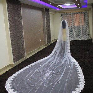 Bespoke Veil, Embroidery Veil With Name, Wedding Veil With Lace ...