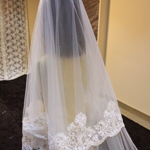 Lace Bespoke Veil Embroidery, Church Veil for Bride, Lace Embroidery ...