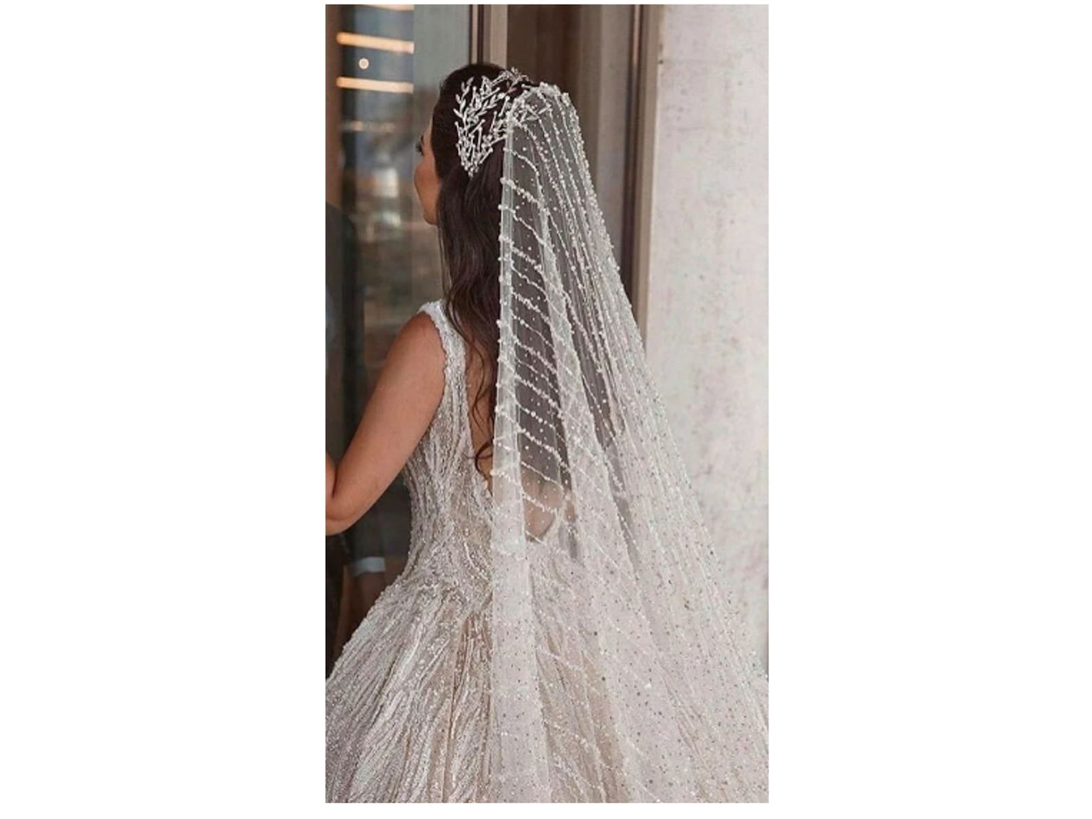 Beaded Veil Crystals Wedding Veil Bridal Veil With Beads - Etsy