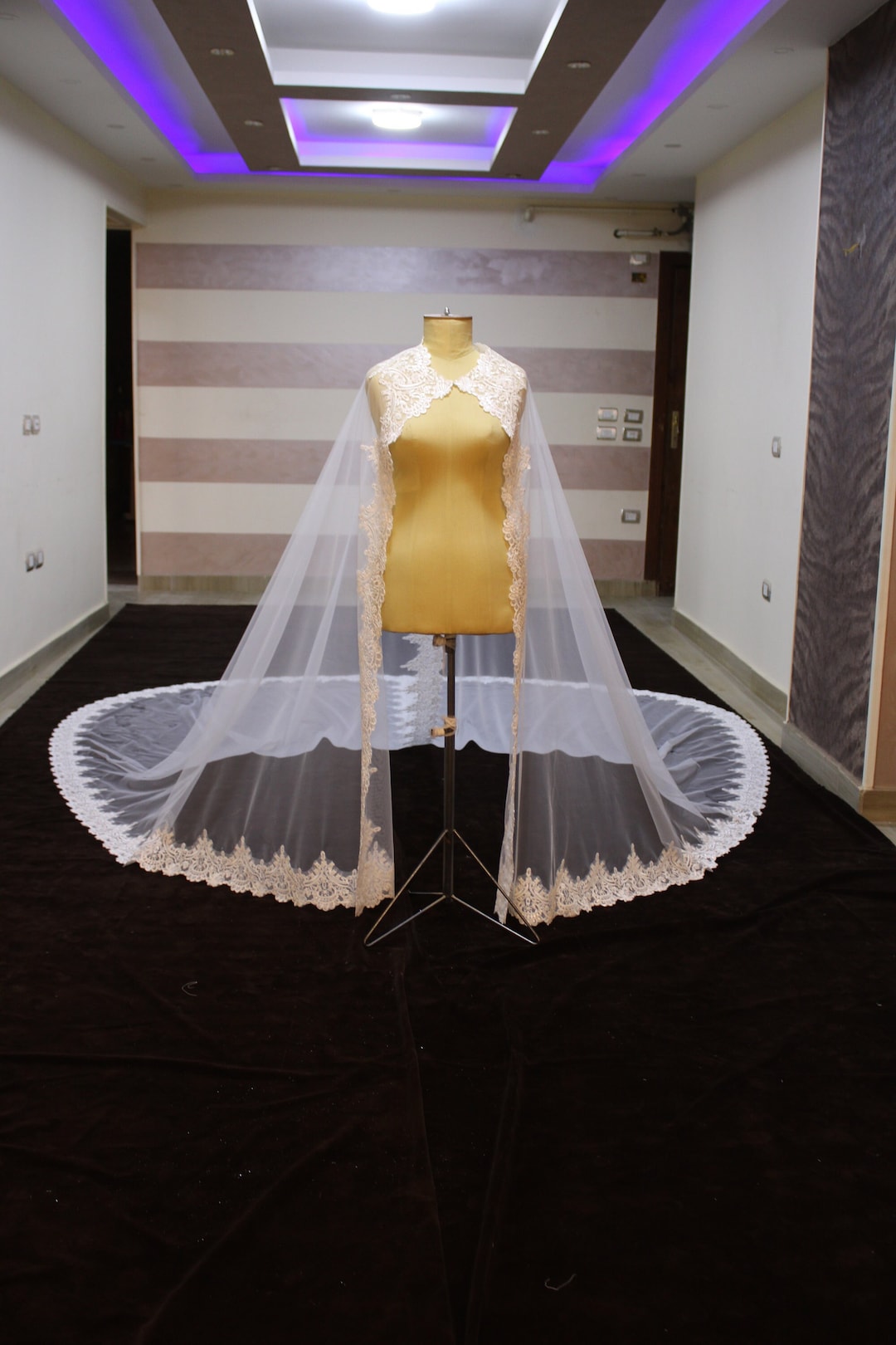 Wedding Lace Cape Veil, Bridal Cape Veil, Cape Veil for Bride ...