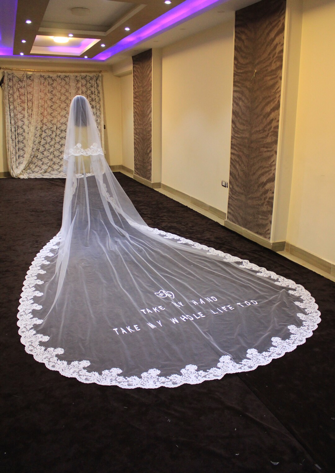 Lace Bespoke Veil Embroidery, Church Veil for Bride, Lace Embroidery ...