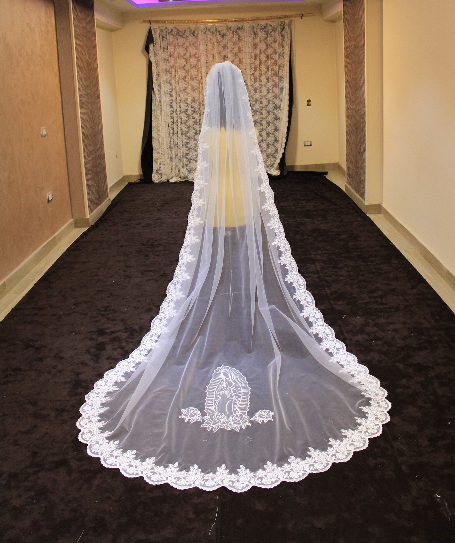 Virgin Guadalupe Bespoke Veil, Embroidery Veil With Name, Customized ...