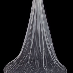 Rhinestones Cathedral Veil, Pearls Edge Veil, Pearls Veil, Crystal Edge ...