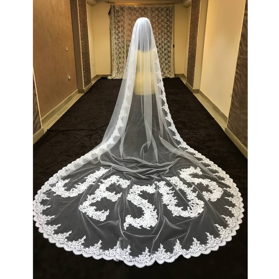 Bespoke Veil Embroidery, Church Veil for Bride, Jesus Embroidery Veil ...