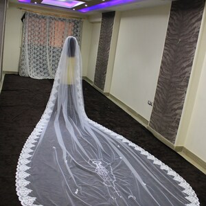 Bespoke Veil, Embroidery Veil With Name, Wedding Veil With Lace ...