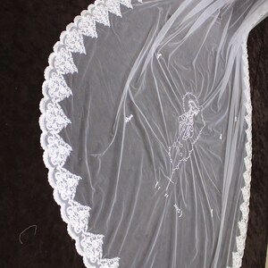 Bespoke Veil, Embroidery Veil With Name, Wedding Veil With Lace ...