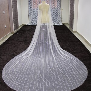 Beaded Veil Crystals Edge, Wedding Veil With Beads, Pearls Crystal Veil ...