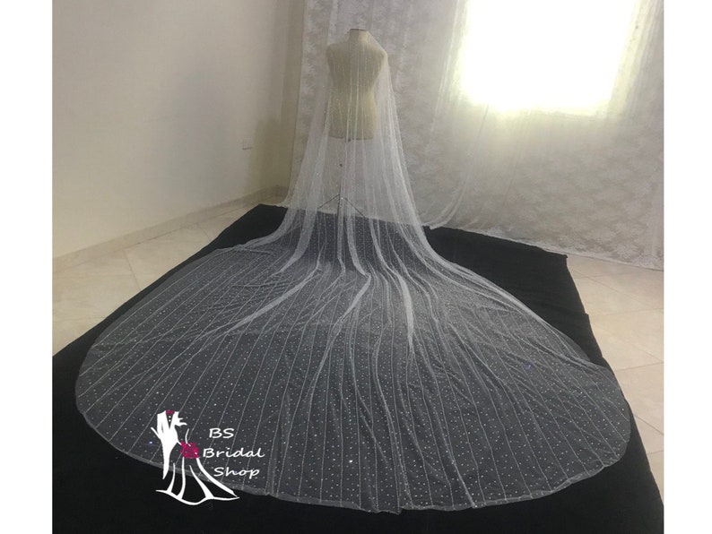 Beaded Veil Crystals Wedding Veil Bridal Veil With Beads - Etsy