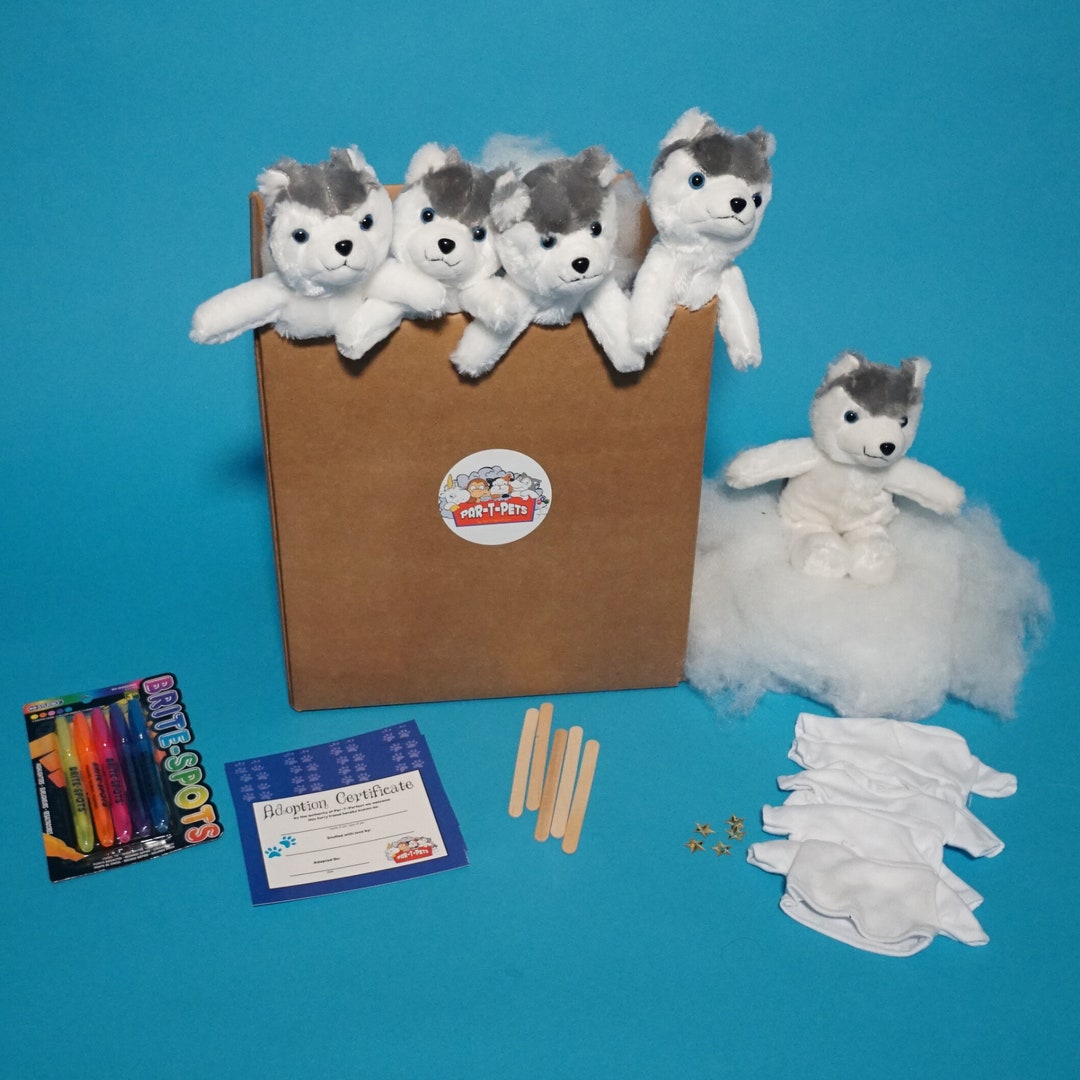 Husky Dog Plush Teddy Making Kit With T Shirt 5 Pack - Partpets - Etsy