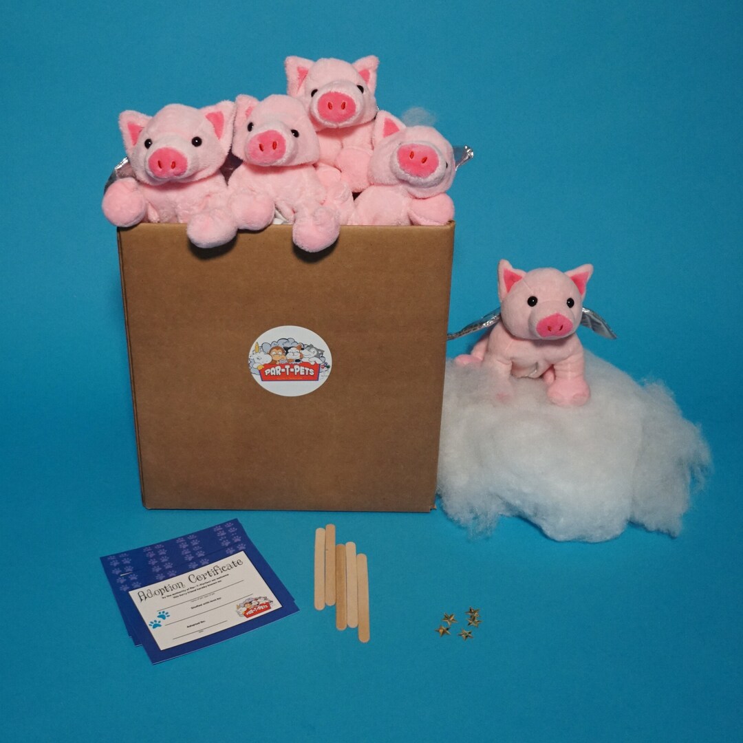 Flying Pig Plush Stuffy 5 Pack Par-t-pet Adopt and Stuff Teddy Making ...