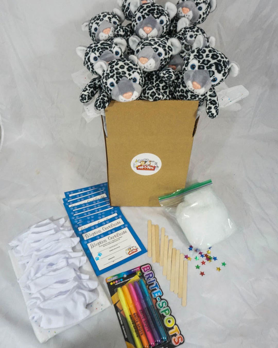 Snow Leopard 10 Pack With T-shirt - Make You Own Plush Snow Leopards ...