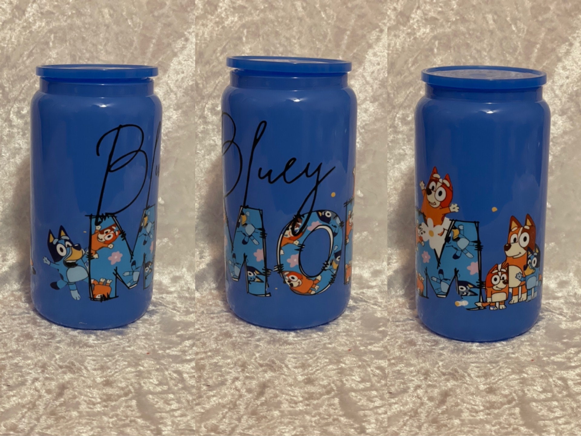 Bluey Mom 16 Oz Glass Cup - Etsy