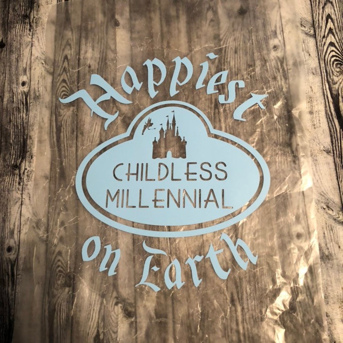 IRON-ON Happiest Childless Millennial on Earth - Inspired by Disney ...