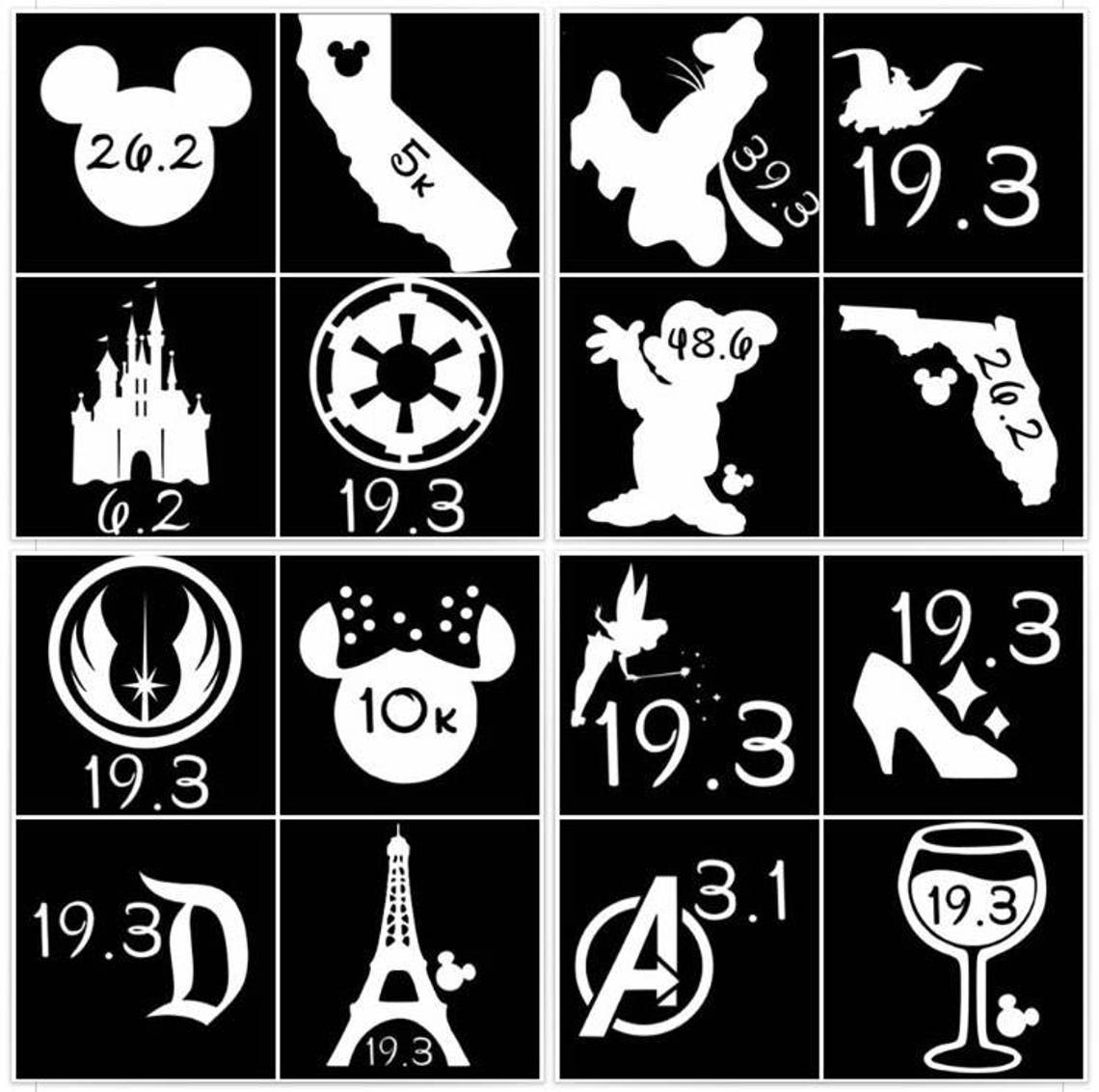 Disney Running Distance Run Decal - 35 Designs Available Inspired by ...