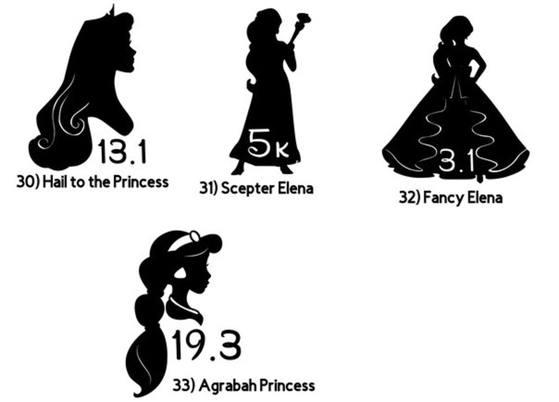 Disney Running Distance Run Decal - 35 Designs Available Inspired by ...