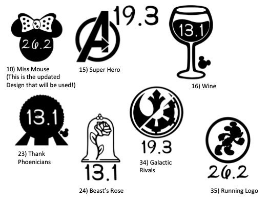 Disney Running Distance Run Decal - 35 Designs Available Inspired by ...