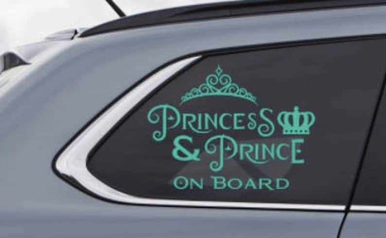 Princess On Board or Princesses on Board Car Decal Sticker | Etsy