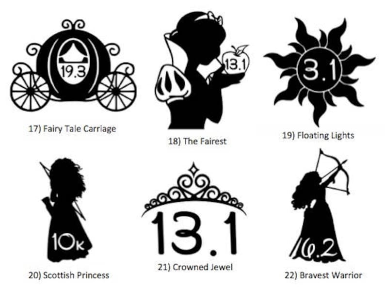 Disney Running Distance Run Decal - 35 Designs Available Inspired by ...