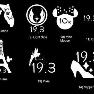 Disney Running Distance Run Decal - 35 Designs Available Inspired by ...