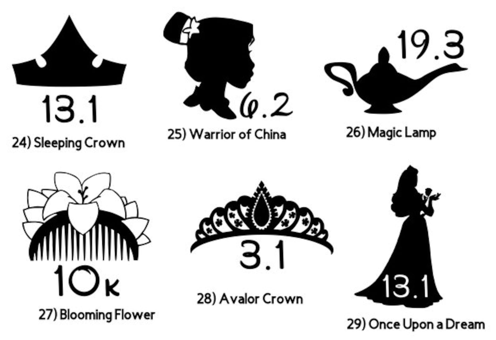 Disney Running Distance Run Decal - 35 Designs Available Inspired by ...