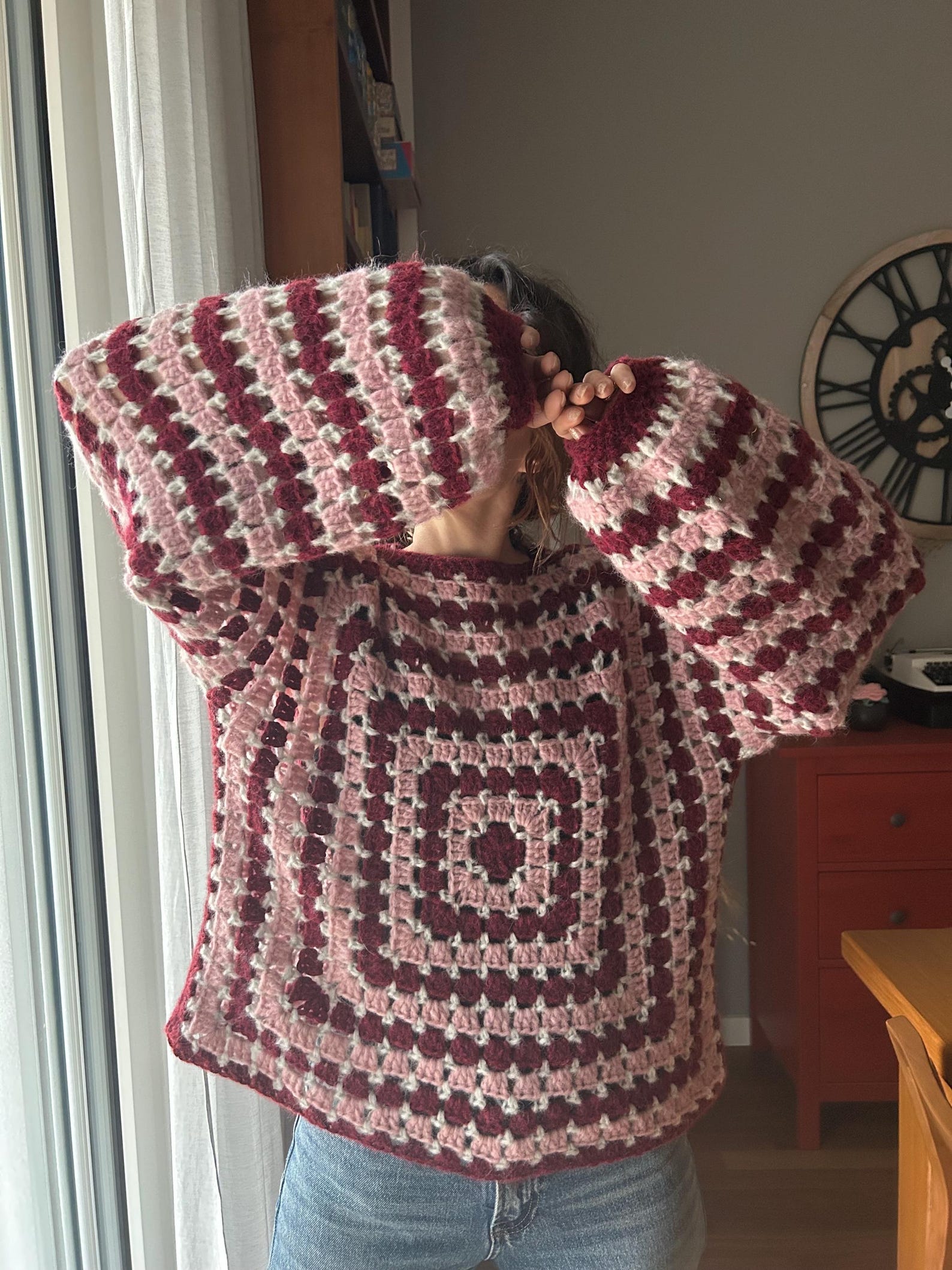 Crochet Granny Squares Sweater Pattern and Video ENG| Digital Download ...