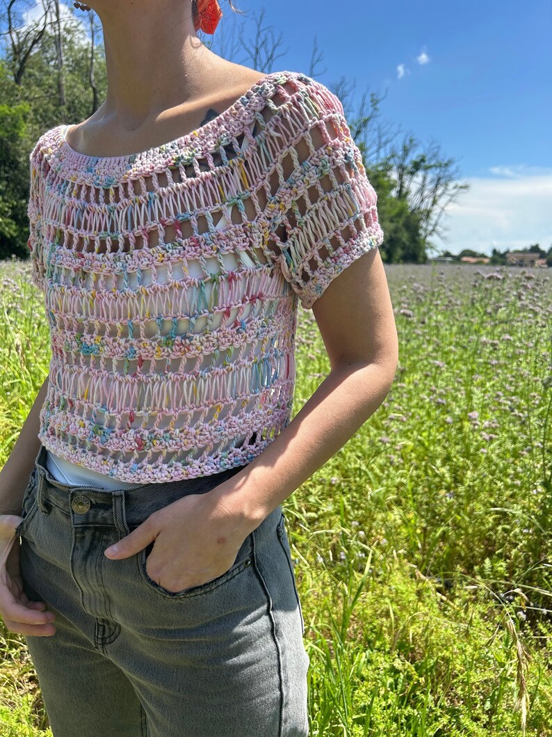 Handmade Colorful Crochet Top, Festival Crop Top, Boho Crochet ...