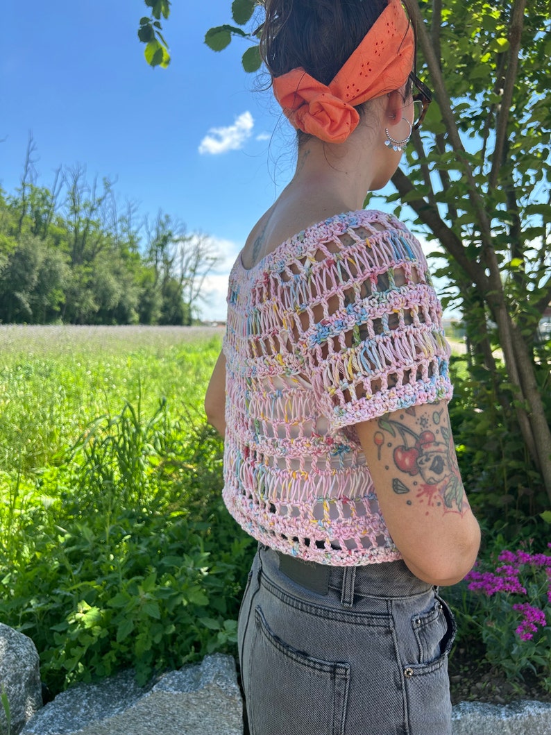 Handmade Colorful Crochet Top, Festival Crop Top, Boho Crochet ...