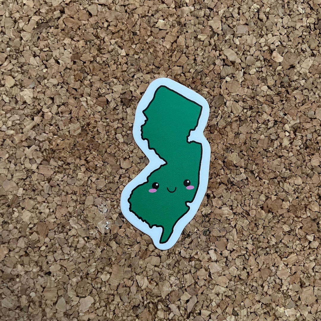 Kawaii New Jersey Sticker - Cute NJ State Sticker - Etsy