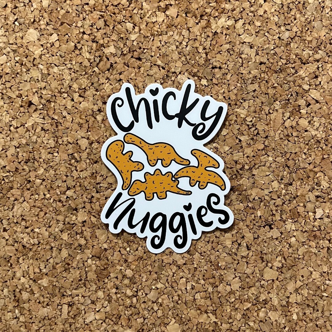 Chicky Nuggies Sticker - Dino Chicken Nuggets Sticker - Funny Food ...