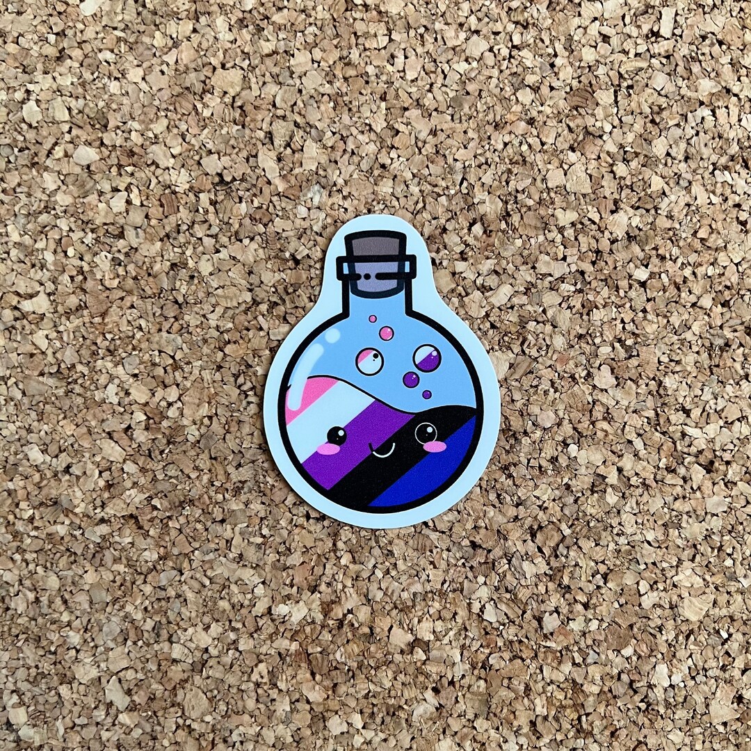 Genderfluid Pride Potion Kawaii Sticker - LGBTQ+ Gender Fluid Pride - Etsy