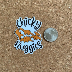 Chicky Nuggies Sticker - Dino Chicken Nuggets Sticker - Funny Food ...