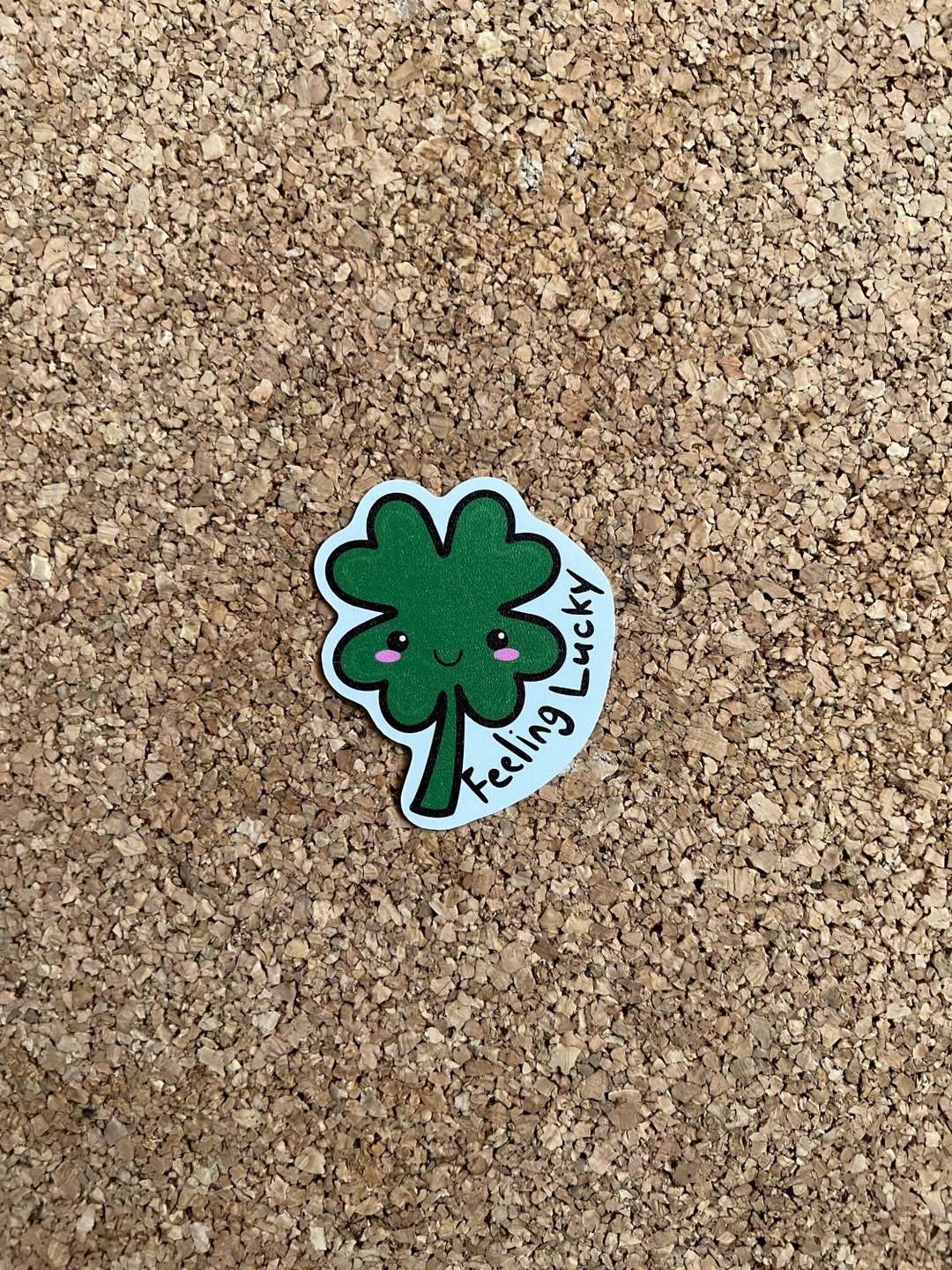 Kawaii Four Leaf Clover Feeling Lucky Sticker for Laptops - Etsy