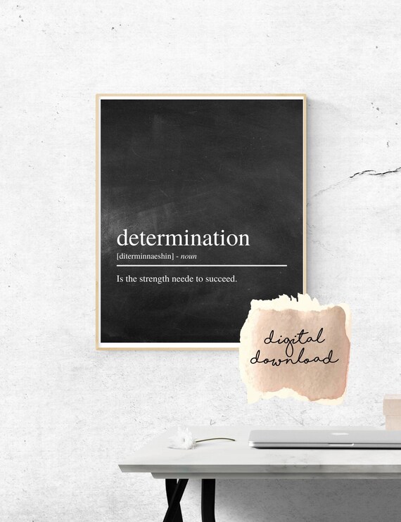 Determination Inspirational Quotes Positive Quotes Work | Etsy