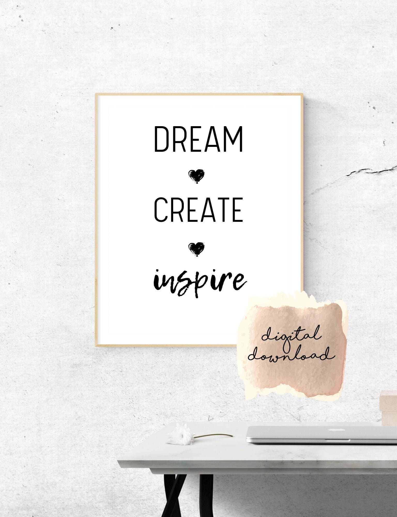 Dream Create Inspire | Instant Download | Digital File | Digital ...